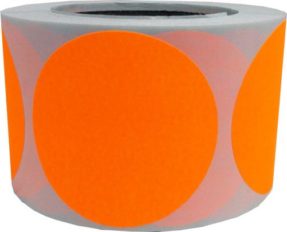 Fluorescent Orange Color Coding Labels Round Circle Dots 3 Inch 500 ...